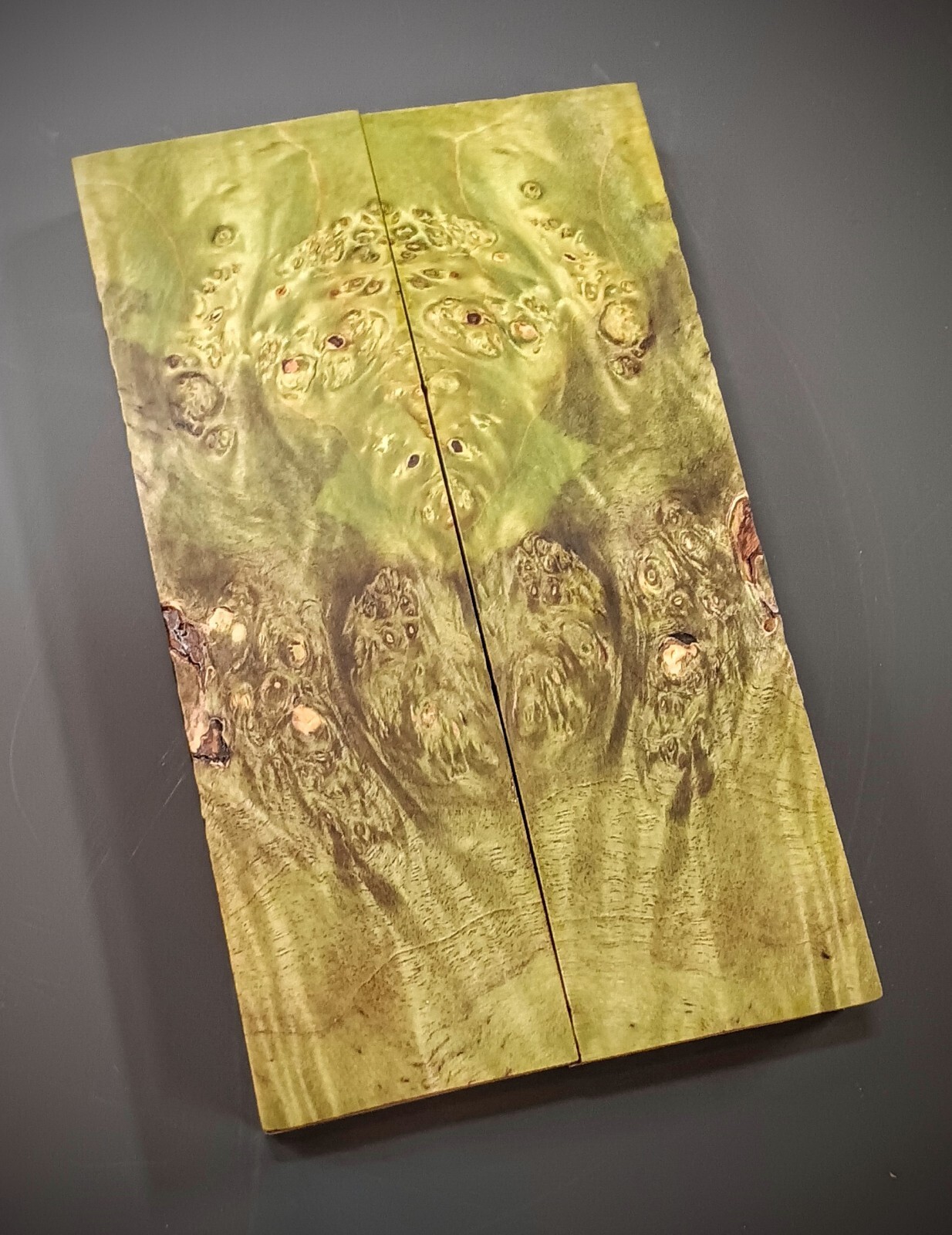 Stabilized Lime Green Box Elder Burl Knife Scales | eBay