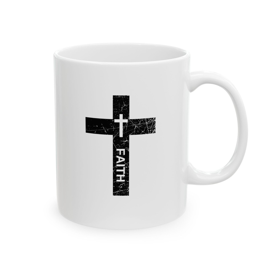 Religious Faith Cross Ceramic Mug, Christian Coffee Cup, Religious Gift ...