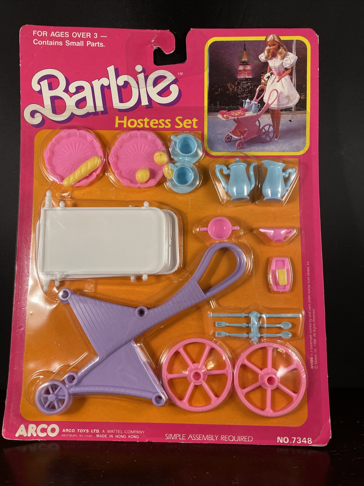 Mattel 1989 Barbie Hostess Set Tea Cart & Accessories - VINTAGE ...