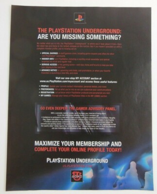 PlayStation Underground Print Ad PROMO Art Advertising Poster Official ...