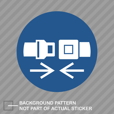 M020 Wear Safety Belts Sticker Decal Vinyl iso 7010 mandatory sign ...