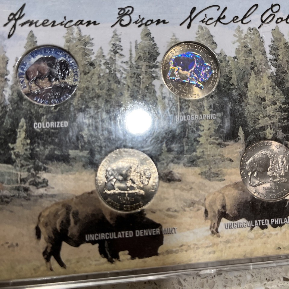2005 American Bison Nickel Collection 5 Coin Set-Hologram, 24K Gold ...