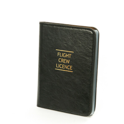 Flight Crew License Black Leather Case Id Holder For Pilot Best Gift ...