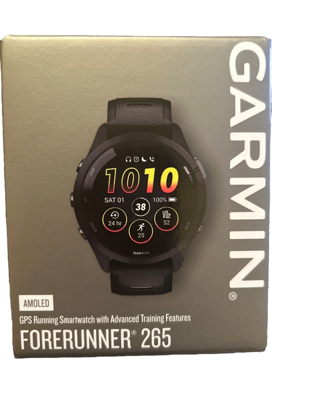 New Garmin Forerunner 265 Unisex Adults Smartwatch Black 010-02810-00