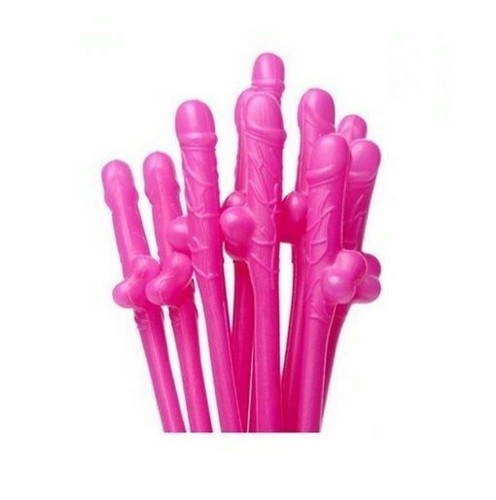 Pink Willy Penis Dick Dicky Drinking Bachelorette Hens Party Straws 10 ...