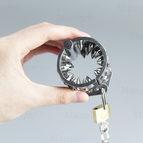 Male CBT Spike Clamp Penis Cock Ring Chastity Cage Lock Device Ball ...