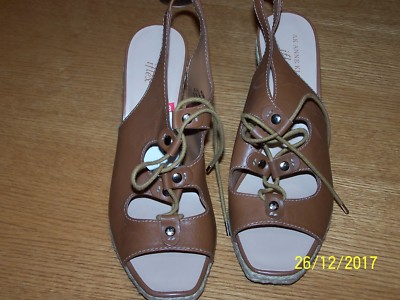 ANNE KLEIN IFLEX BROWN LACE-UP WEDGES SZ 7.5M LEATHER NWOB | eBay