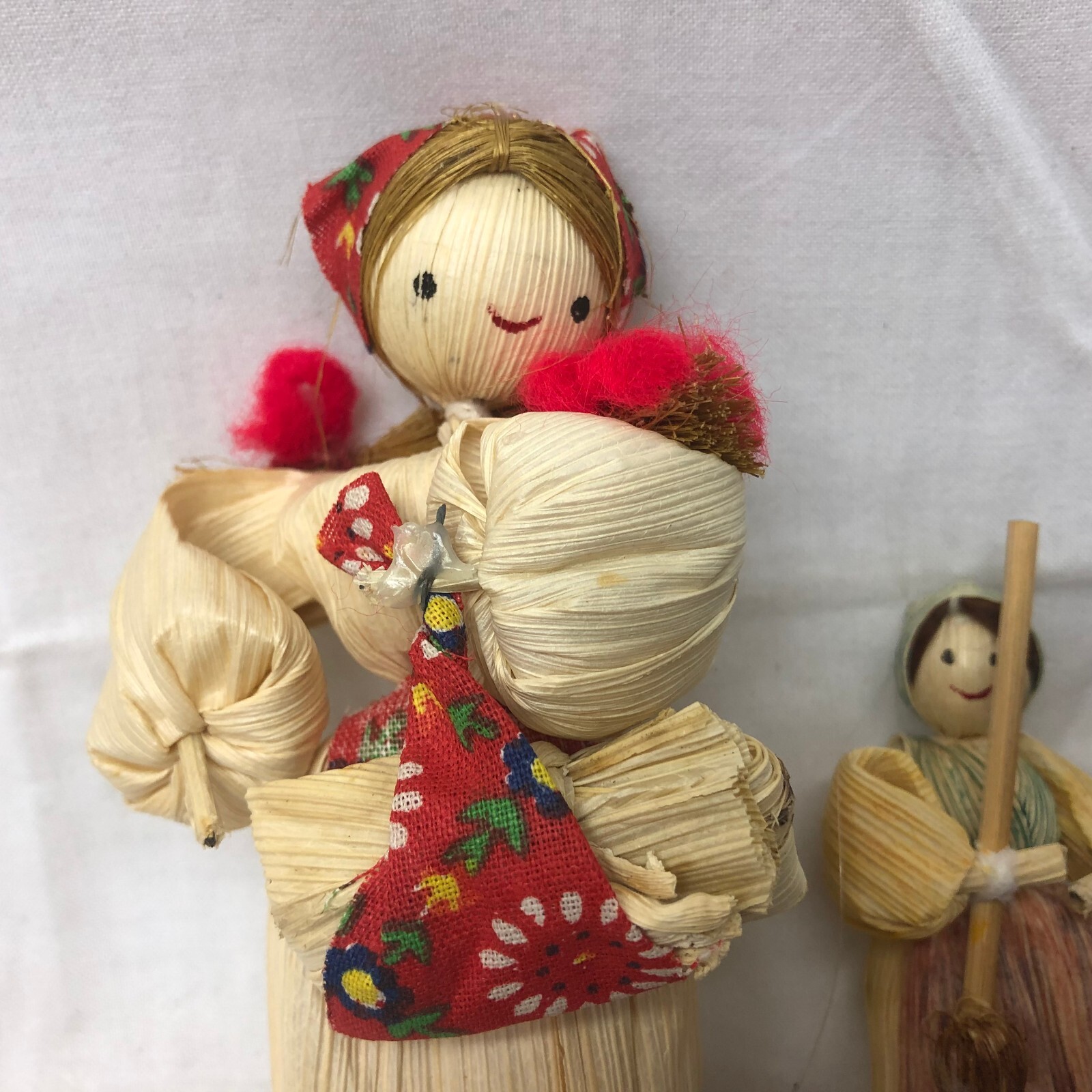 2 Corn Husk Dolls Christmas Ornaments | eBay