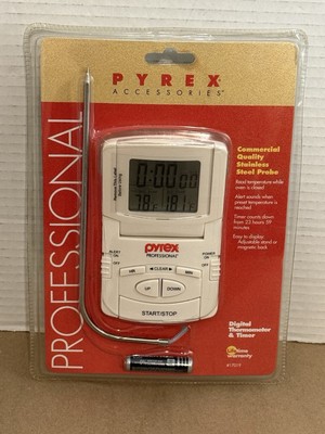 Pyrex Professional Digital Thermometer & Timer #17019 Vintage NEW 1999 ...