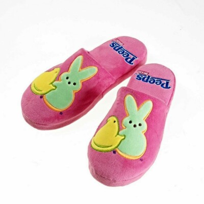 Toddler Girls Peeps Brand Pink Easter House Slippers Gripper Bottoms 7 ...