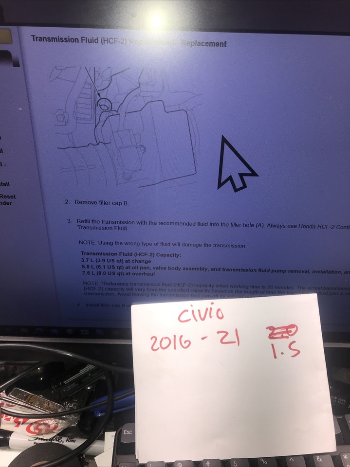 4 QTS Honda Genuine OEM CVT Fluid 08200 - HCF2 ( For Civic,Accord,Crv 2 ...