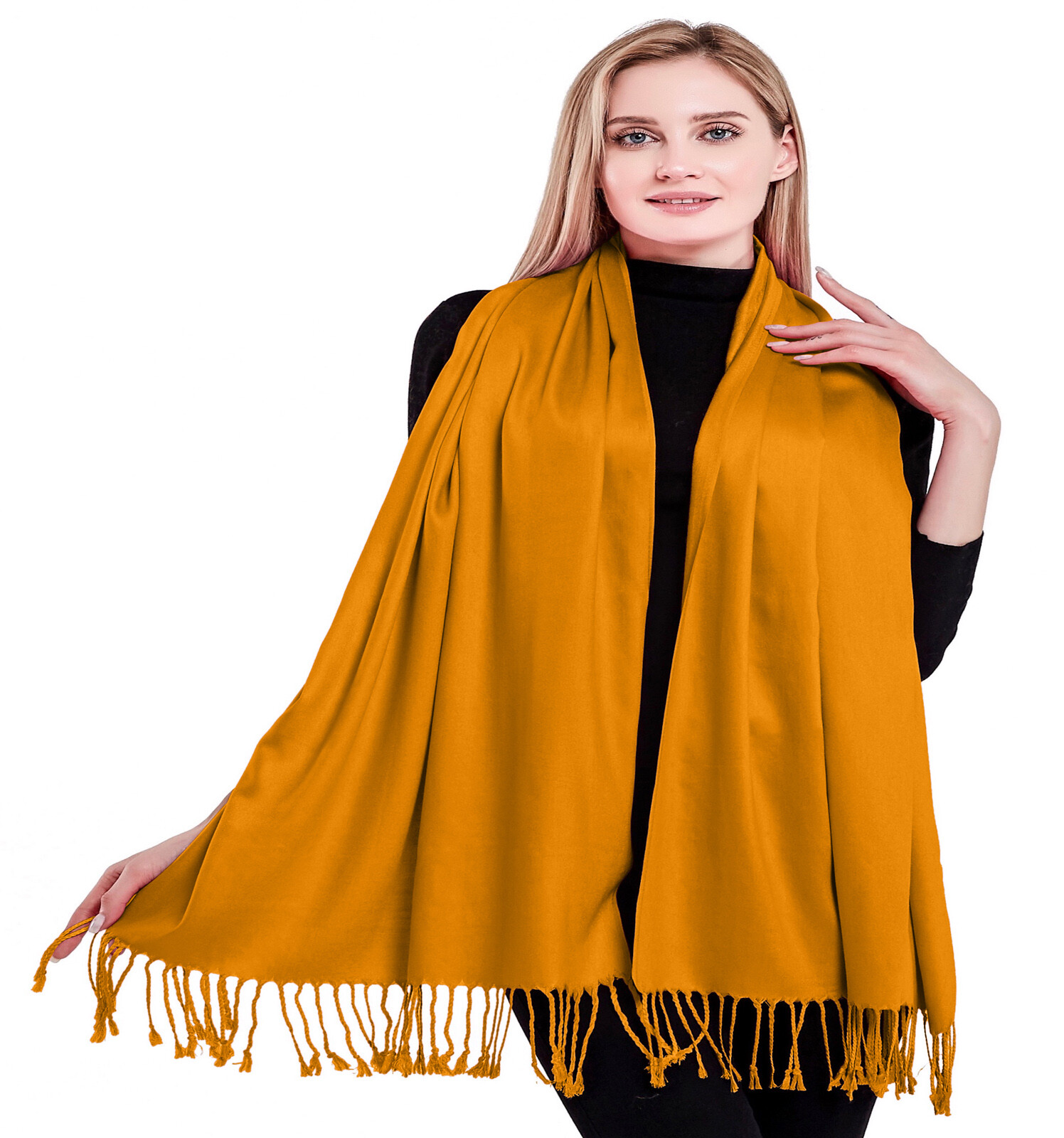 Princeton Orange Solid Color Shawl Pashmina Scarf Stole Wrap CJ Apparel ...