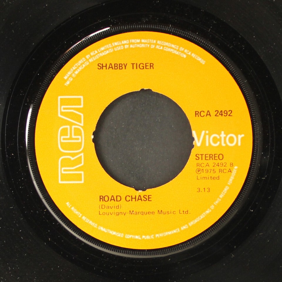 SHABBY TIGER: slow down / road chase RCA 7" Single 45 RPM United ...