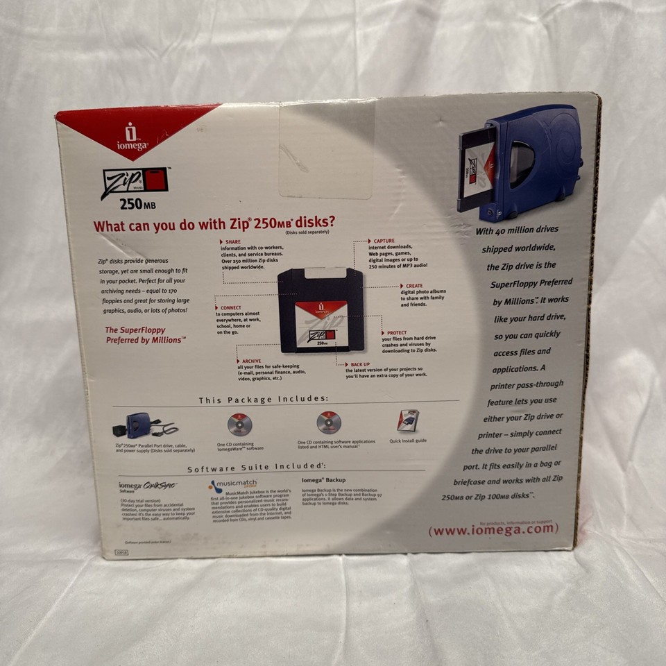 iomega 250mb Zip External Disk Drive Parallel Port (Open Box) | eBay