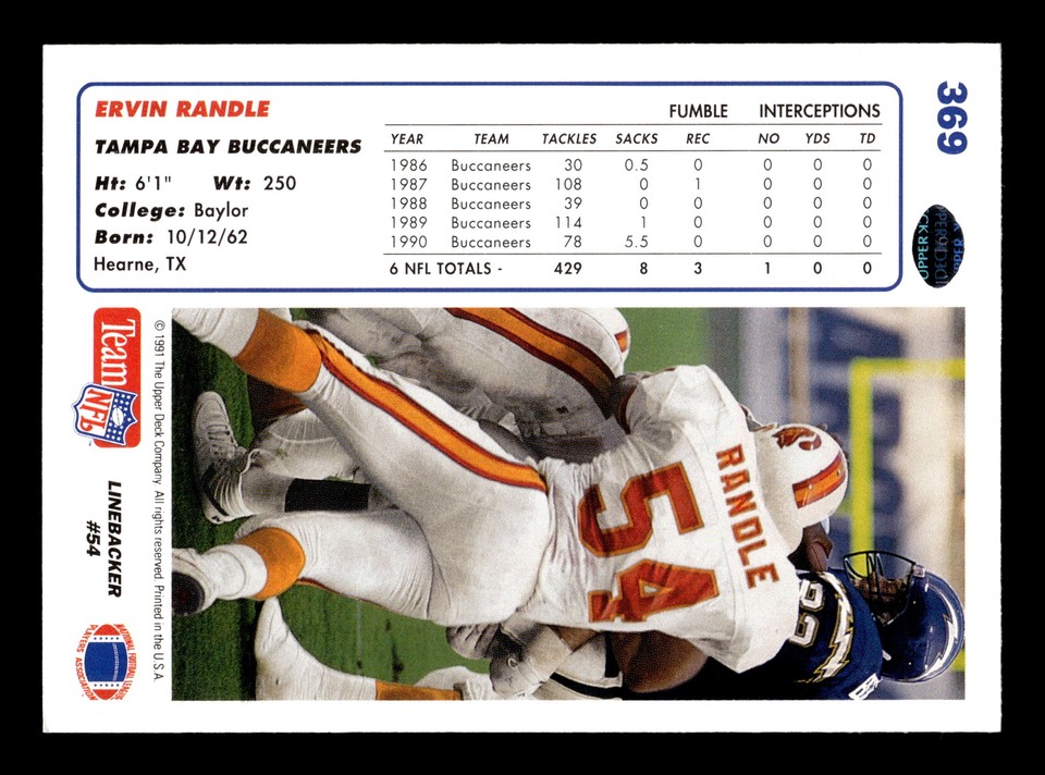 1991 Upper Deck #369 Ervin Randle | eBay
