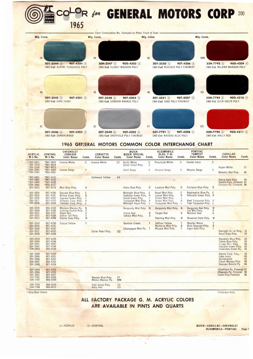 65 Chevy Truck Paint Colors Chart Pdf - Infoupdate.org