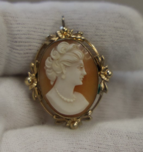 Antique GP Cameo Pin Lady Scene | eBay