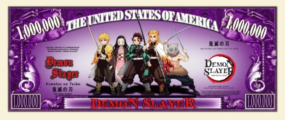 10 Pack Demon Slayer Manga Anime 1 Million Dollars Collectible Novelty ...