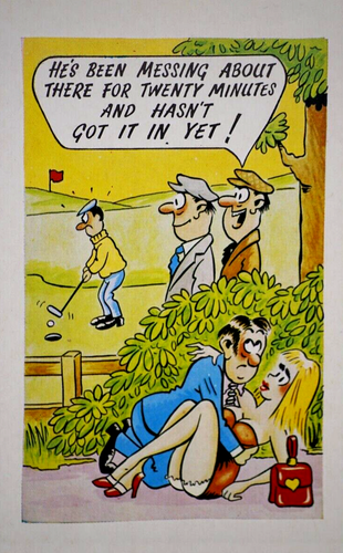 Postcard Seaside Comic Saucy Risqué Golf Golfer Hole Courting Constance ...
