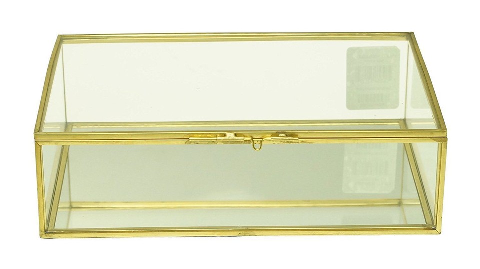 Design Studio Medium Glass Box Gold | eBay