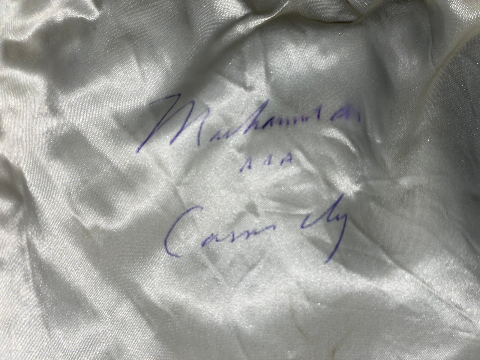 Muhammad Ali "AKA" Cassius Clay FULL Name Signed Autographed Trunks ...