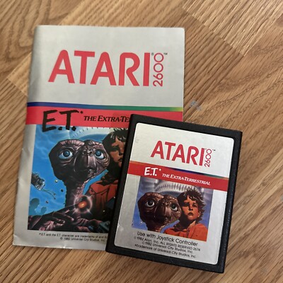 E.T. The Extra-Terrestrial Atari 2600 Video Game Cartridge With Manual ...