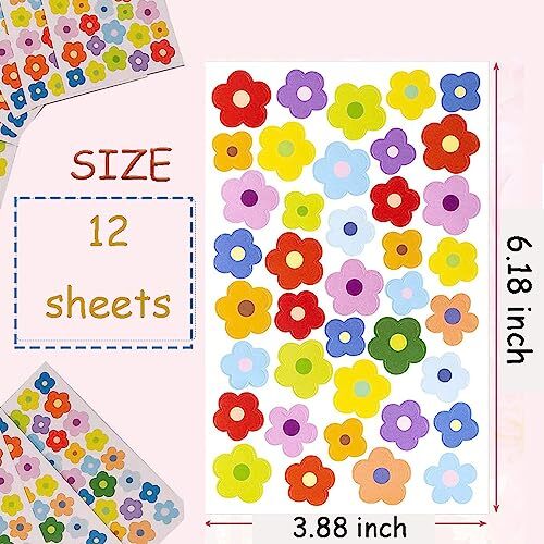 12 Sheets Cute Mini Small Flower Stickers for 12 Sheets Mini Flowers | eBay