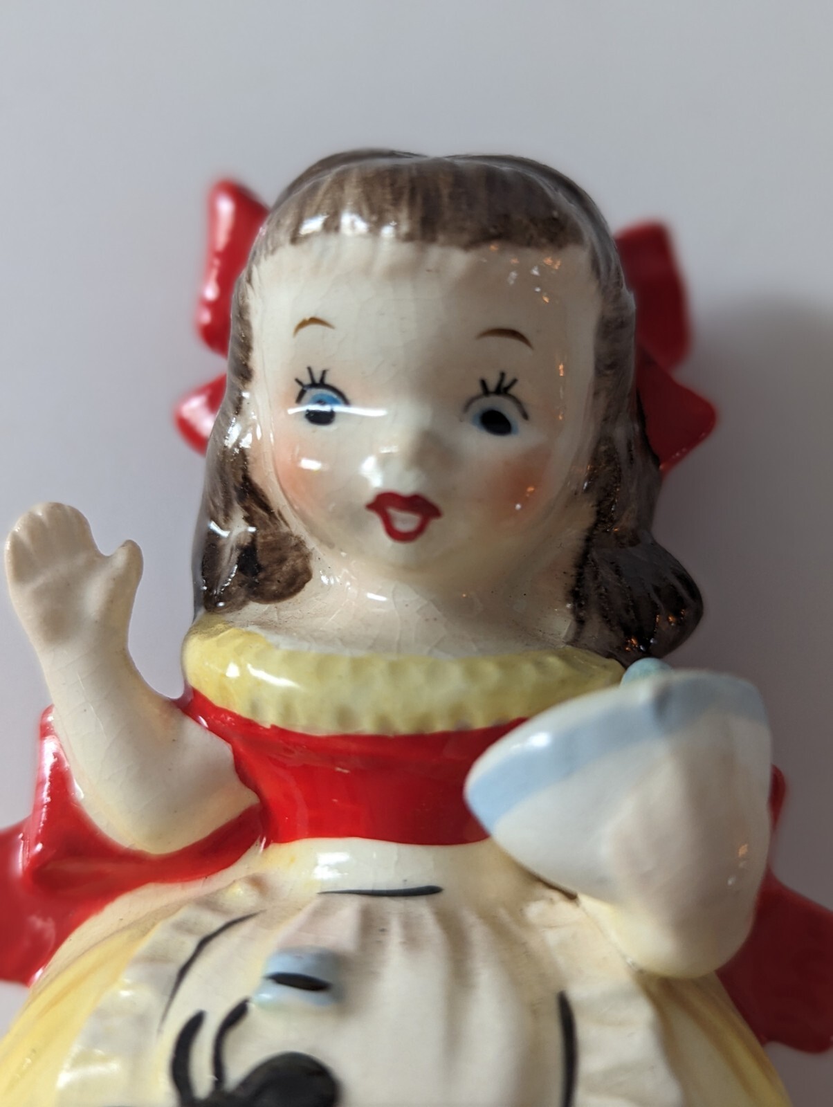 Napco Little Miss Muffet Red Dress Spider Story Book Figurine Kitsch ...