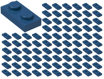 ☀️Lego 1x2 DARK BLUE Plates x100 Building Part Piece Bulk Lot Legos ...