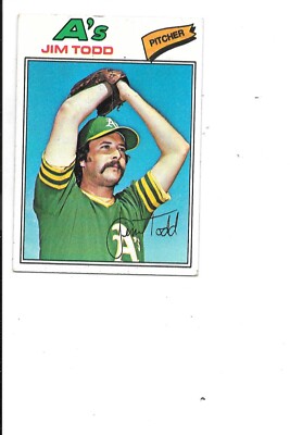 Jim Todd 1977 Topps Baseball Card #31 Oakland Athletics | eBay