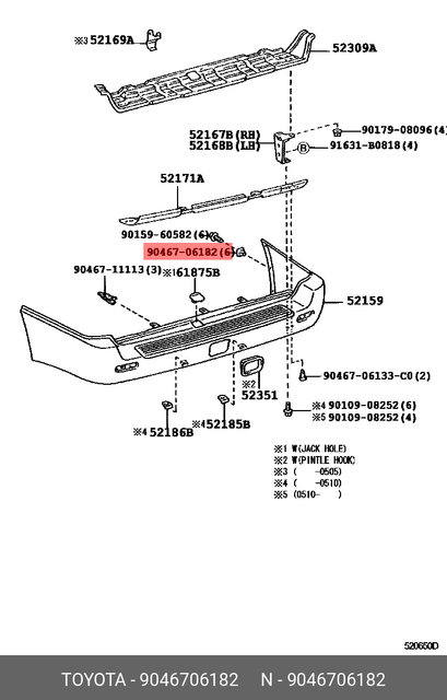 Genuine OE clip plastic 9046706182 for TOYOTA 90467-06182 online kaufen ...