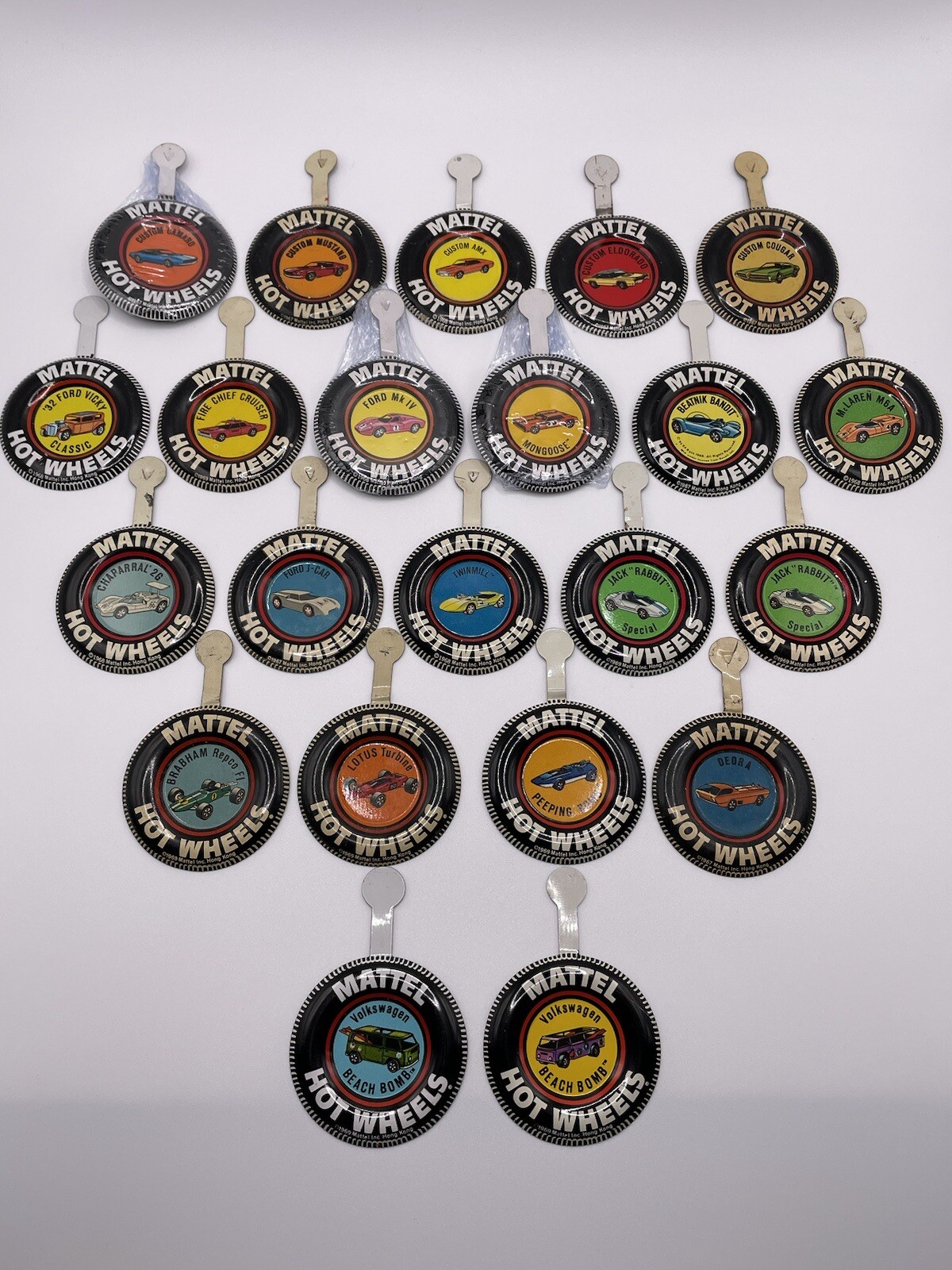 Hot Wheels Mattel Vintage Redline Tin Button Badges Lot of 22 | eBay