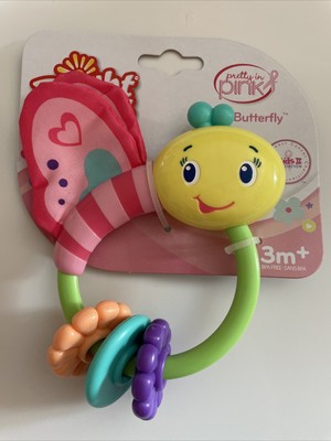 Bright Starts Fly By Butterfly Pretty in Pink NEW Baby Toy 2012 Teether ...