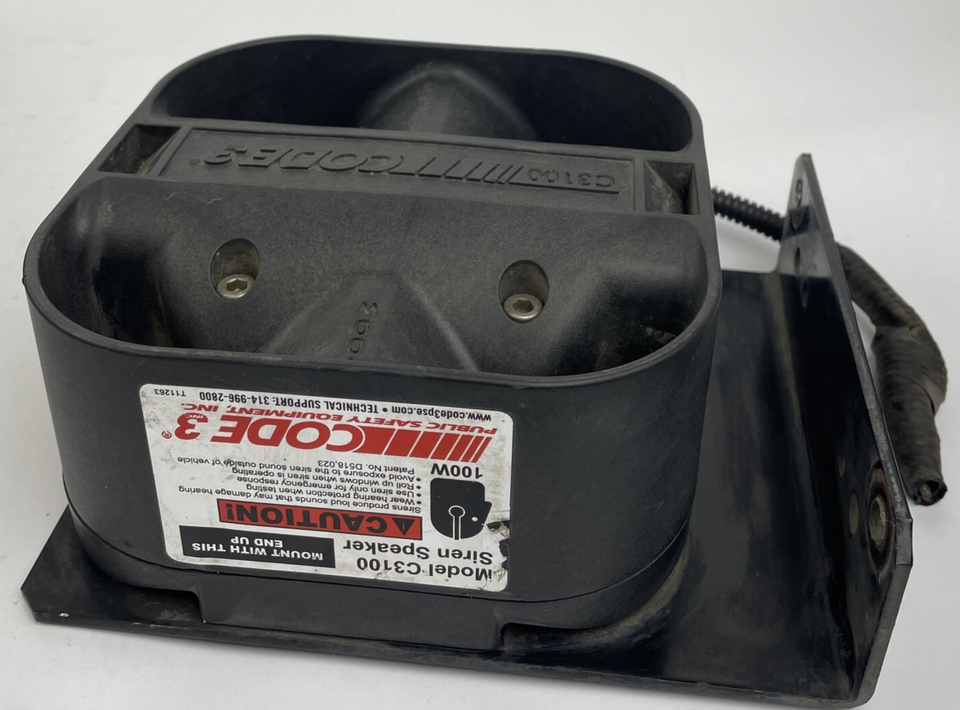 Code 3 PSE C3100 100W Policer Fire Ambulance Siren Speaker With Bracket ...