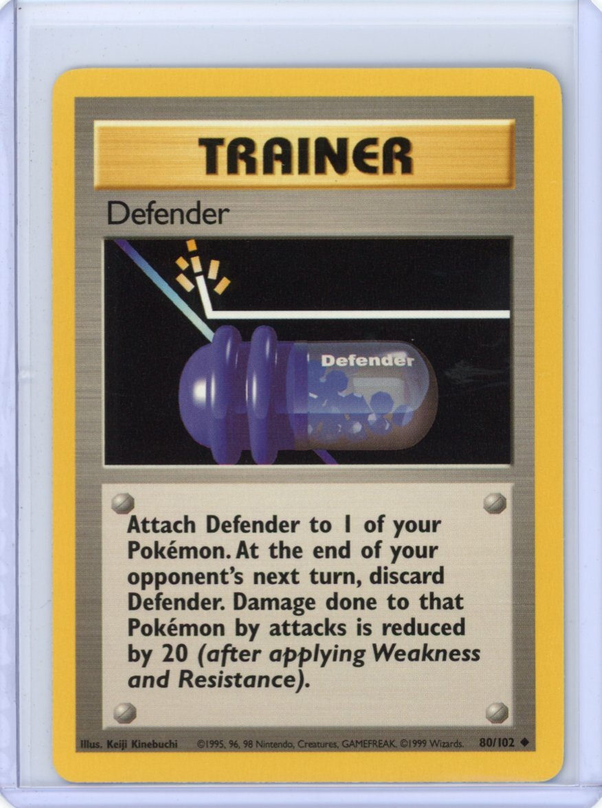 Pokemon trainer card Defender For Sale - MAVIN