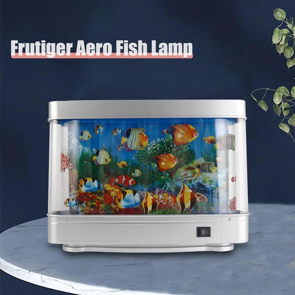 Fake Fish Tank LED Artificial Aquarium With Glowing Fish - No Water, No ...
