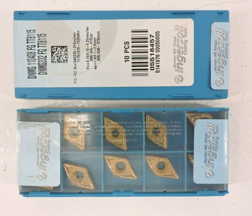 New Ingersoll DNMG 110408 FG TT8115, 10pack Carbide Inserts, Part ...