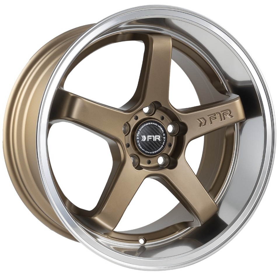 18x8.5 F1R FC5 5x112 42 Satin Bronze Polish Lip Wheels Rims Set(4) 66.6 ...