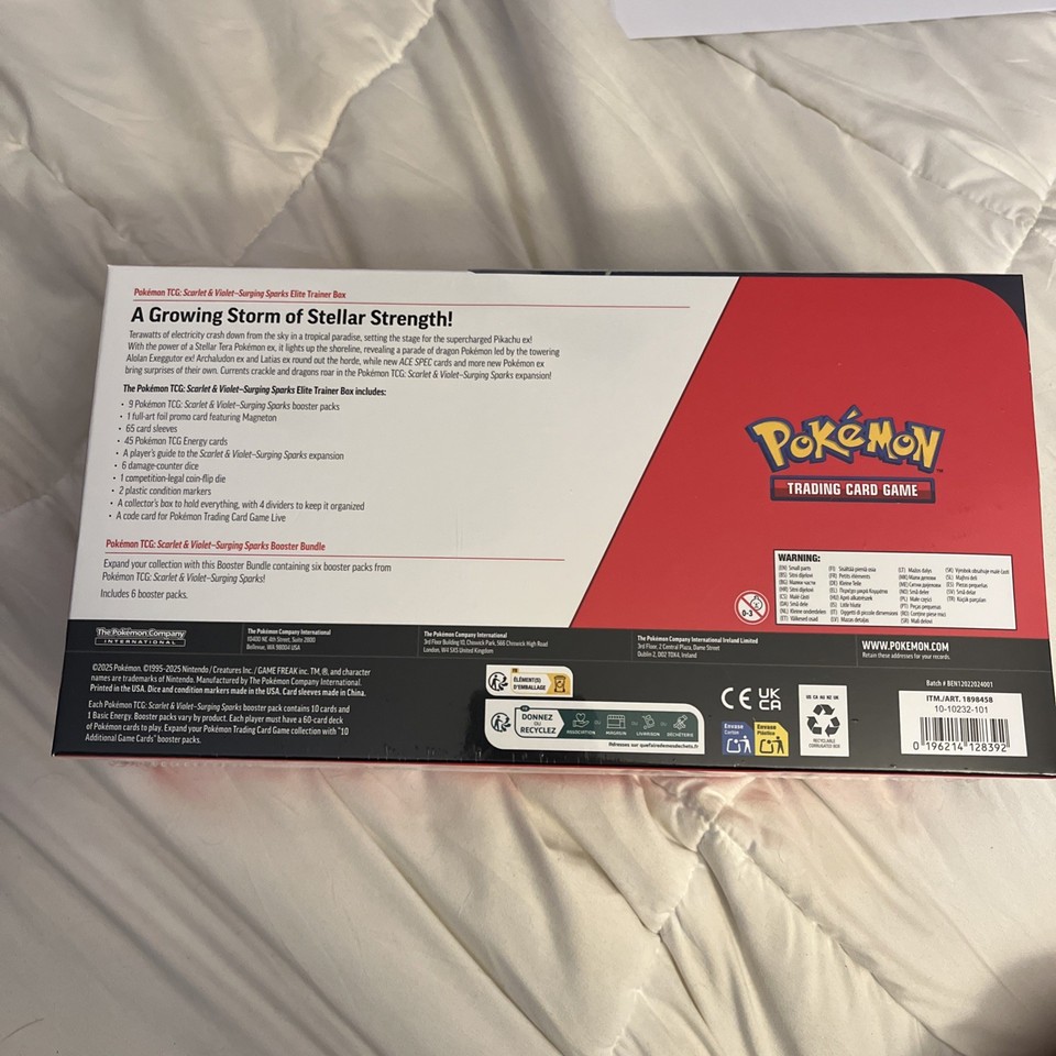 Pokemon Surging Sparks ETB & Booster Bundle Costco 2-pack. Factory ...