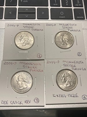 4 Different 2005 P Minnesota Quarters DDR- Strike Through Extra Trees ...