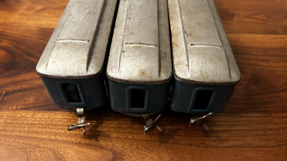 PREWAR Lionel 1686 Baggage 1685 & 1687 Observation Passenger Car Set O ...