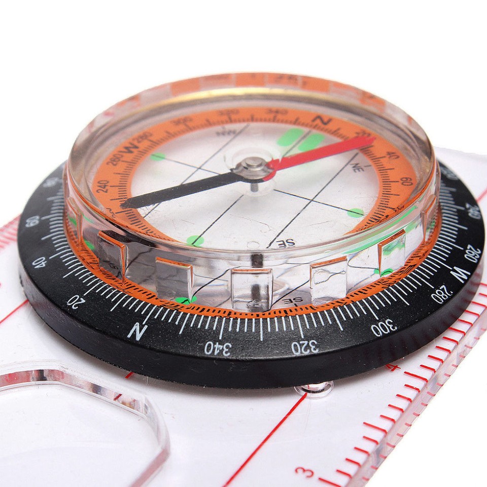 Compass Ruler Magnifying Scale Scout Hiking Camping Boating ...