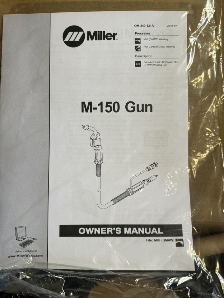 249039 MILLERMATIC Welding GunM15 150A 10 Ft Miller Gun For MM140 MM141 ...