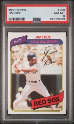 HIGH-END PSA 8 JIM RICE HOF 1980 TOPPS #200 GRADED NM-MINT VINTAGE ...