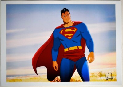 SUPERMAN Animated Series Print HAND SIGNED by Des Taylor Man Of Steel B ...
