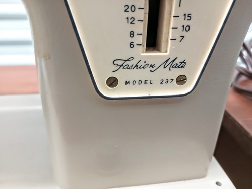 Vintage Singer Fashion Mate Sewing Machine Model 237 w/ Pedal On Table ...