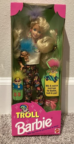 1992 Barbie “ Troll Edition “ Brand New! Blonde Barbie With Little ...