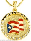 Puerto Rico Flag New Two Pendant Necklaces Set 24 & 30 Inch Box Link ...