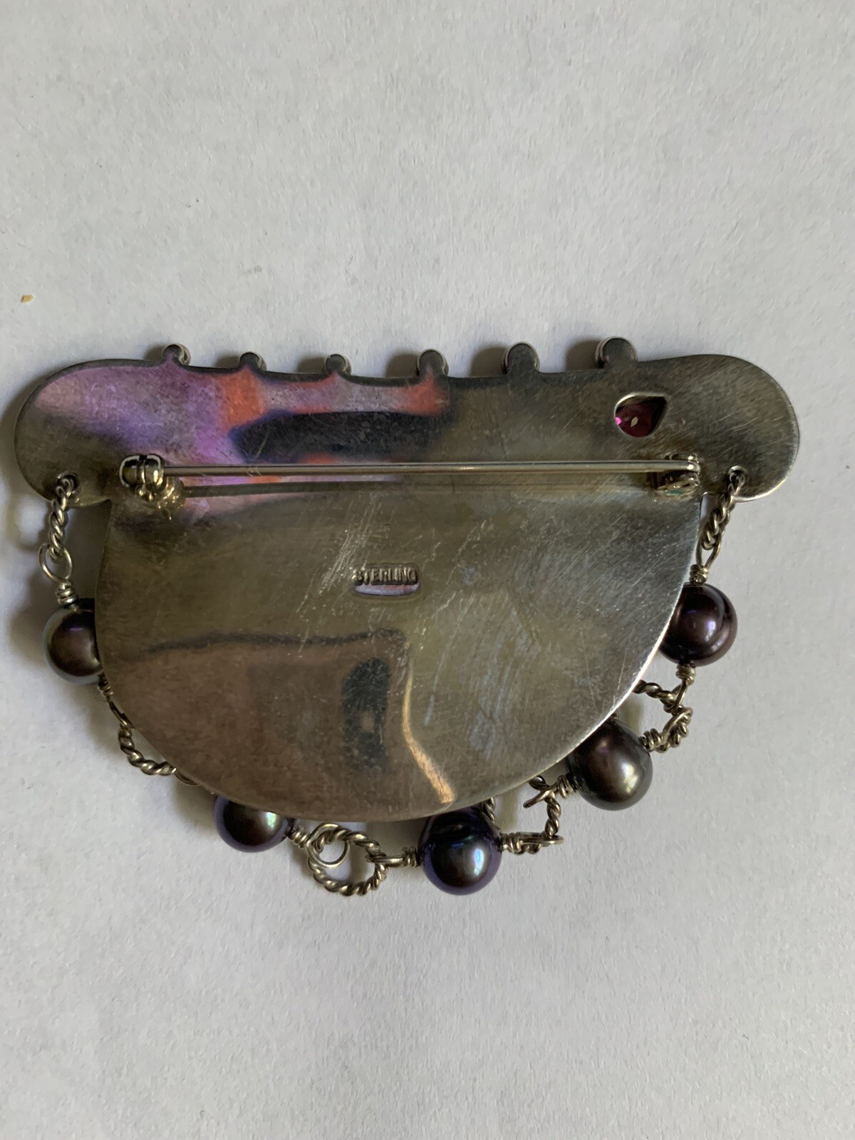 Vintage Sterling Brooch Pin - Gem