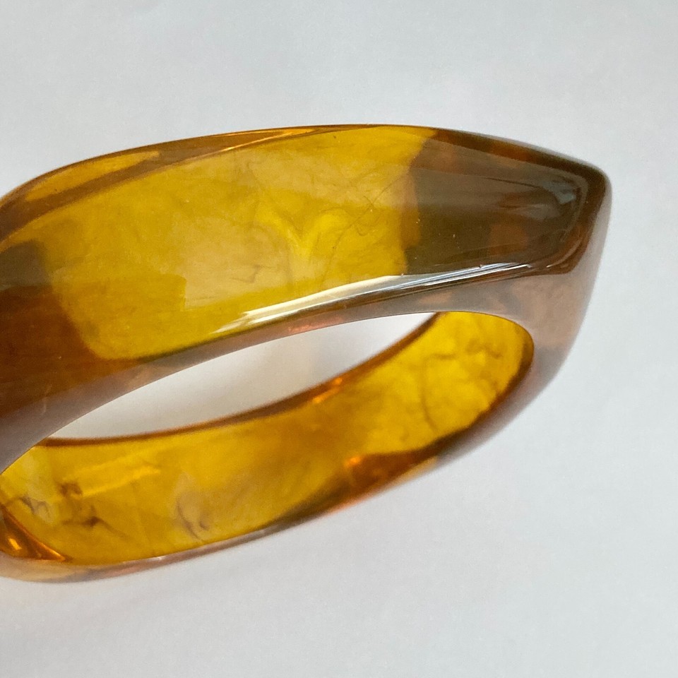 Vintage Lucite Acrylic Faux Honey Amber Tortoise Shell Bracelet Bangle Retro 8" | eBay